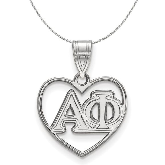 Black Bow Jewelry Co. | Jewelry | Sterling Silver Alpha Phi Heart Greek ...